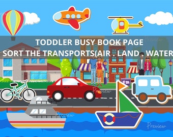 Busy Book Printable Worksheets Set, Matching Activities, Toddler ...