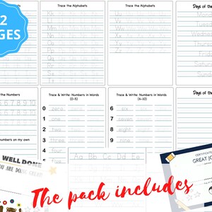 Printable Handwriting Worksheets for Kids(alphabet, Numbers, Days of ...