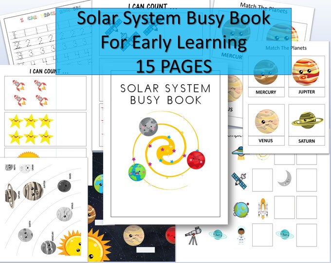Match the Planets Worksheet, Solar System Printable Busy Book Page ...