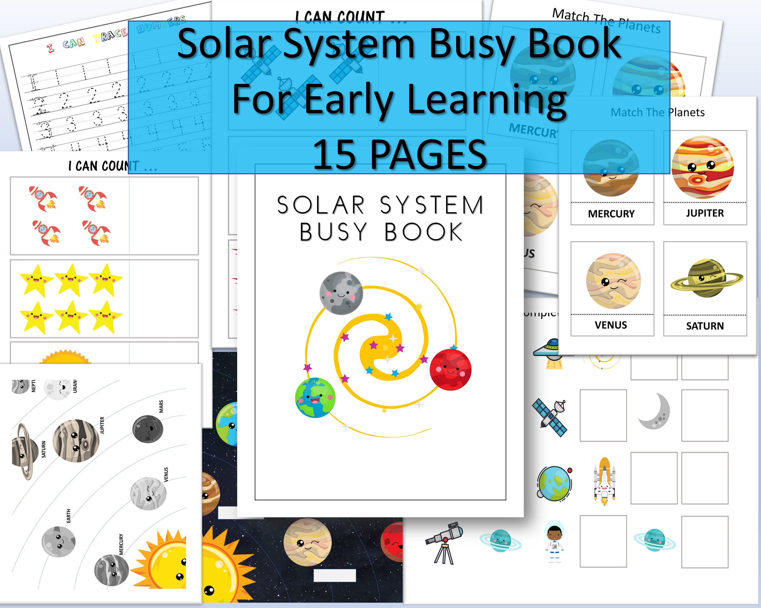 Solar System Busy Book, Busy Book Printable, Solar System Printable ...