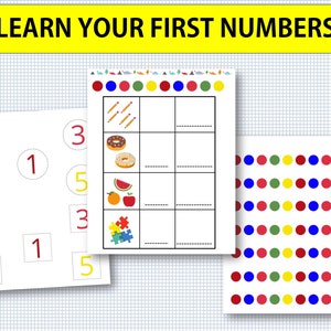 Numbers 1-5 Matching,number Sense,counting Activity Workbookpreschool ...