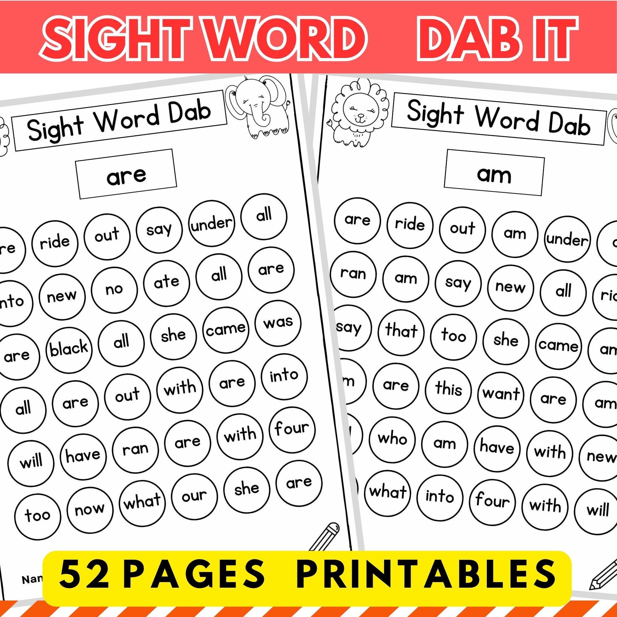 Sight Words for Kindergarten, Primer Sight Words, Dolch Words,sight ...