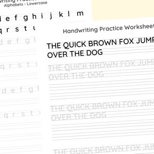 Printable Handwriting Worksheets*english Handwriting Practice Sheets ...