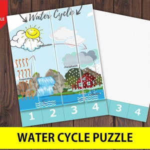 Water Cycle Puzzle,water Cycle Kids Activity,nature Study,science Game ...
