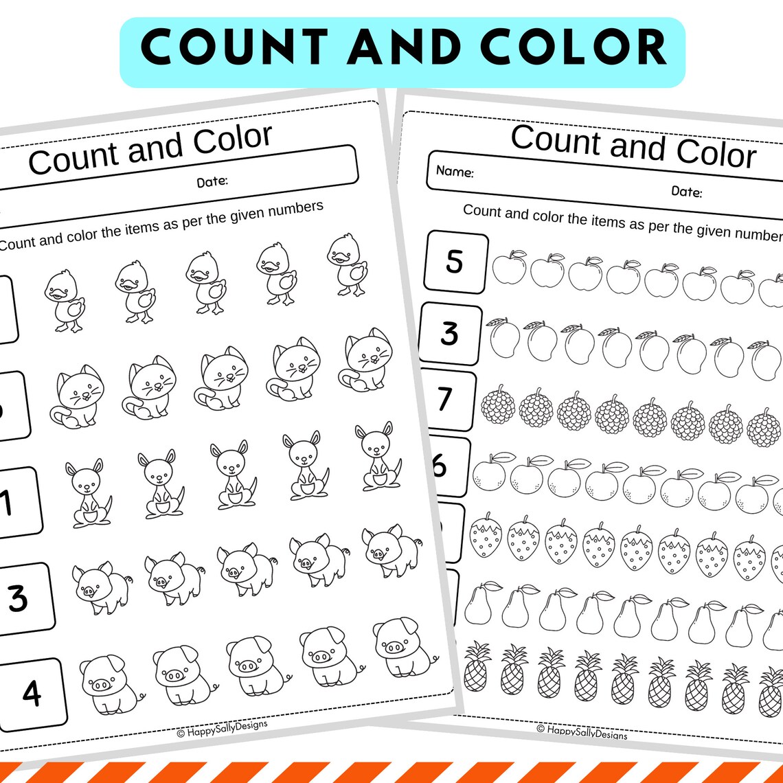 Counting Worksheet, Printable Kindergarten Math Workshee ,count Number ...