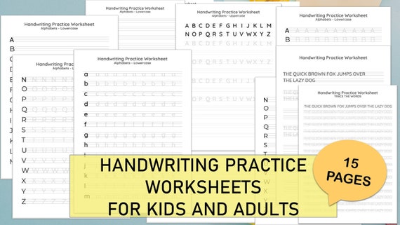 Hojas De Trabajo De Escritura A Mano Para Adultos Imprimibles