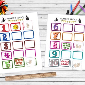 Numbers 1-10 Matching,number Sense,counting Activity,preschool Math ...