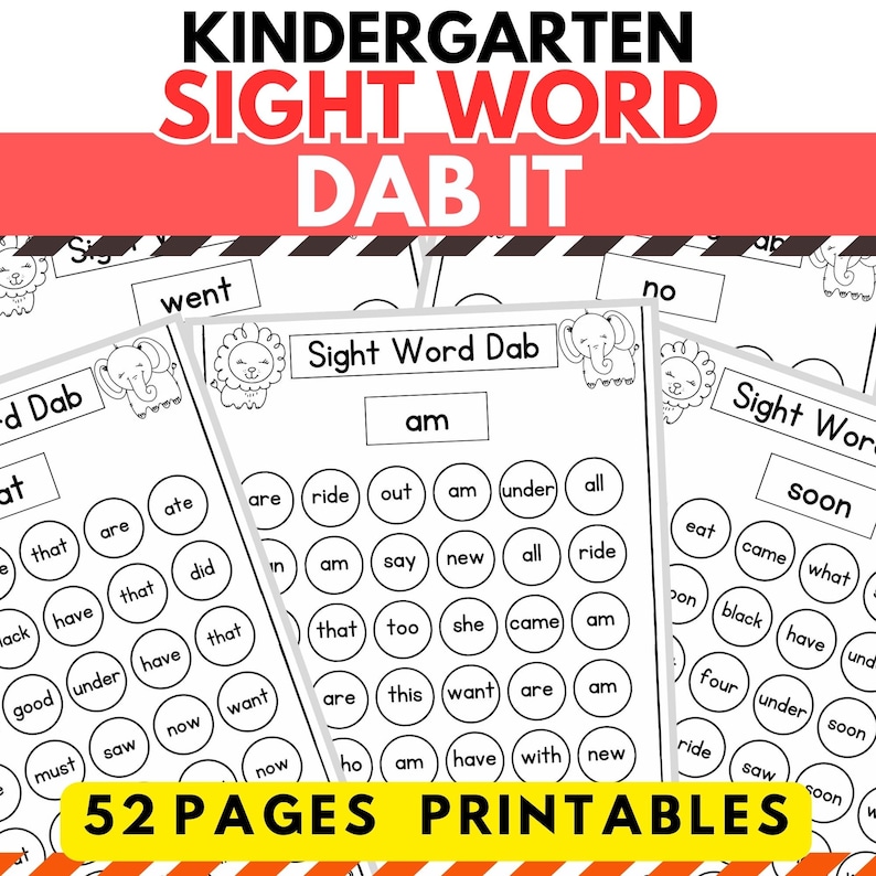 Sight Words for Kindergarten, Primer Sight Words, Dolch Words,sight ...