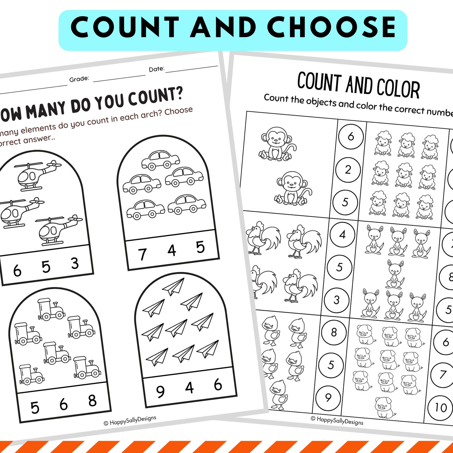 Counting Worksheet, Printable Kindergarten Math Workshee ,count Number ...
