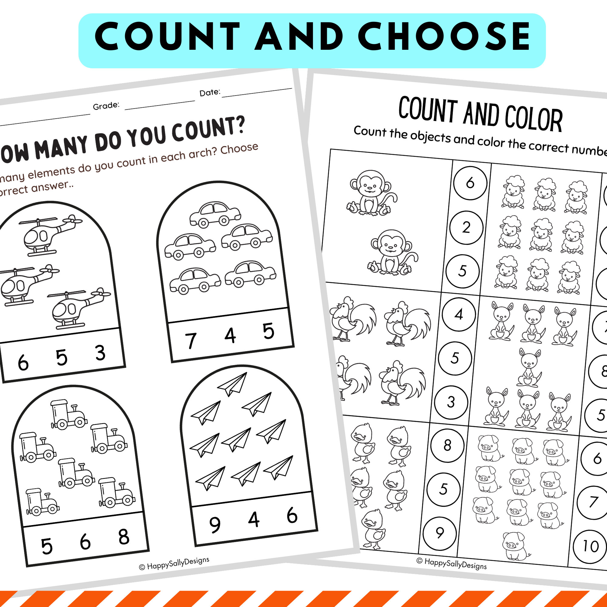 Counting Worksheet, Printable Kindergarten Math Workshee ,count Number ...