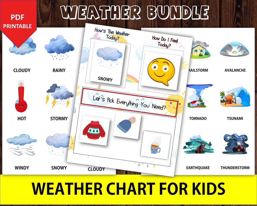 Kids Weather Chart- Print-montessori Materials-classroom Wall Art ...