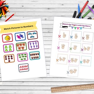 Numbers 1-10 Matching,number Sense,counting Activity,preschool Math ...