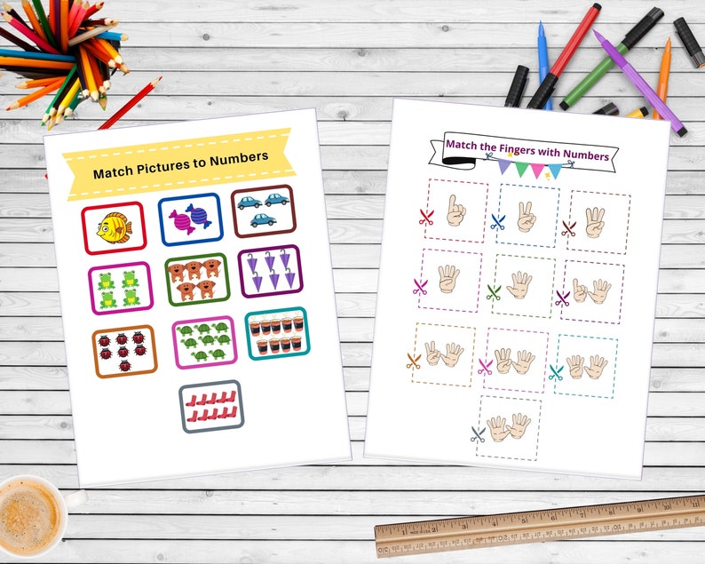 Numbers 1-10 Matching,number Sense,counting Activity,preschool Math ...