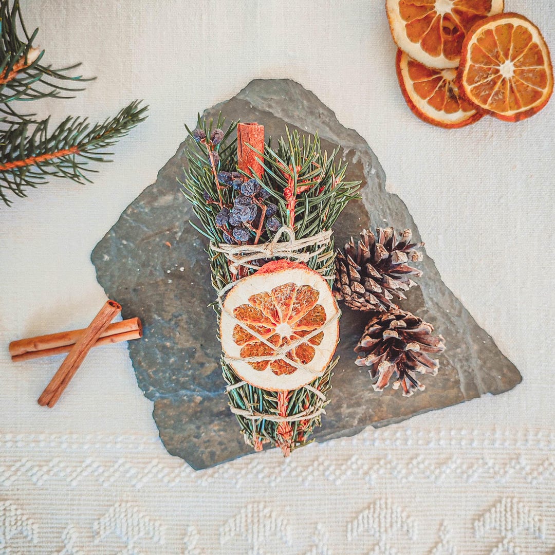 Yule Spruce Smudge Stick With Orange & Cinnamon - Renovation and New ...