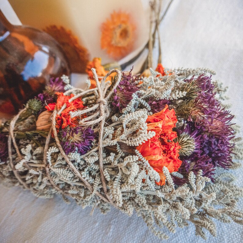 Mini Samhain Floral Bouquet Smudge Stick Marigold Daisies - Etsy