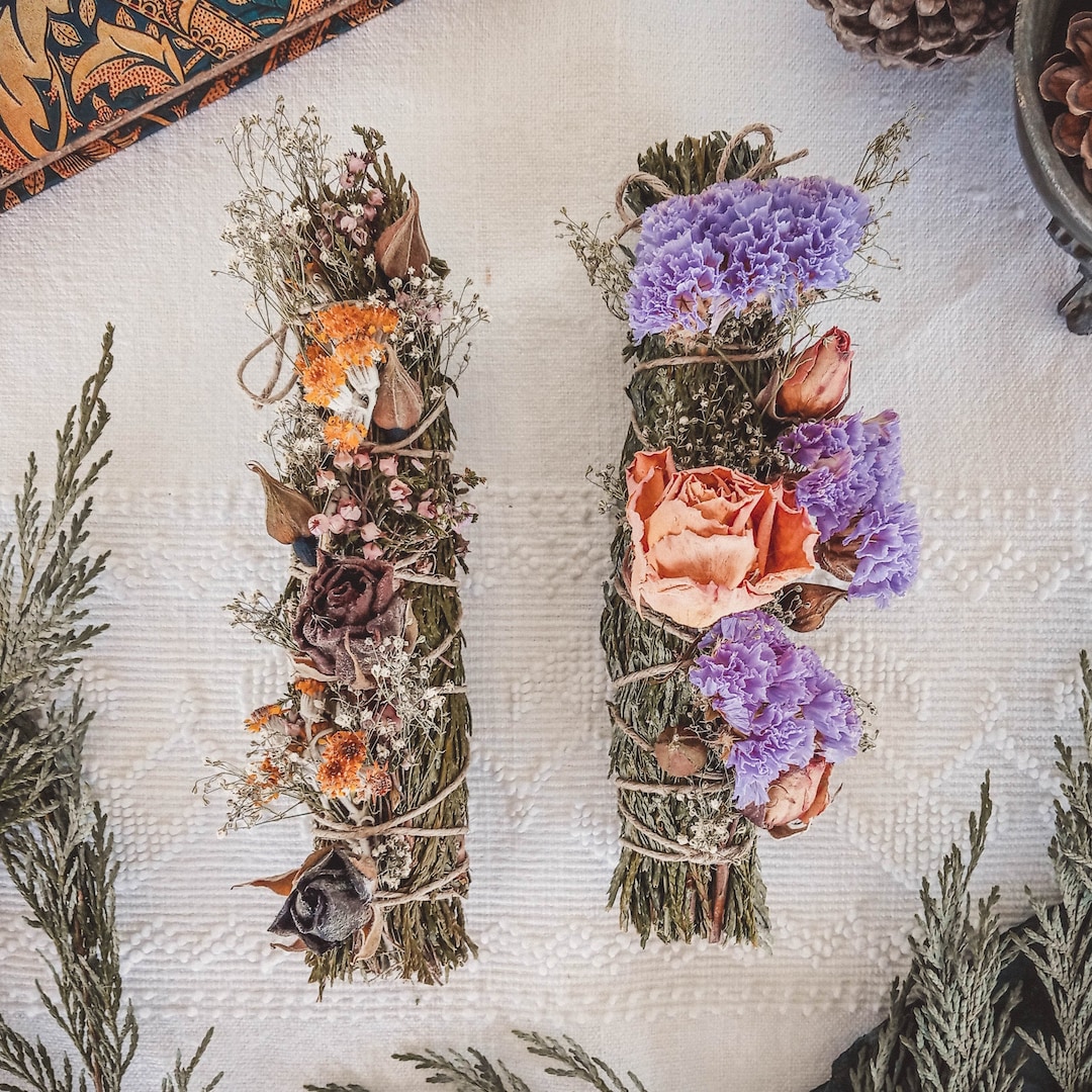 Floral Cedar Smudge Sticks - Witchcraft Supplies, Magick, Spellcasting ...