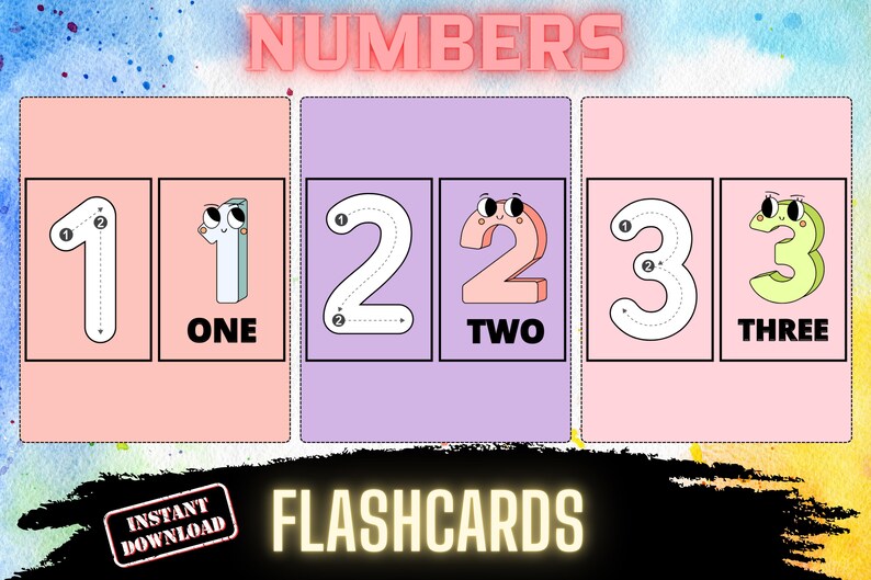 Numbers Flashcards for Kids | Montessori Materials | Classroom Game ...