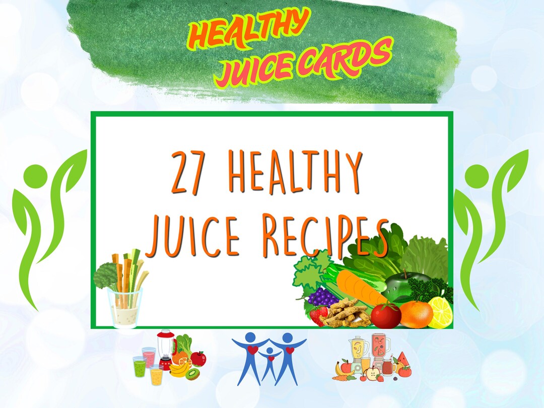 Healthy Juice Recipe Card Bundle, Editable Juice Cards PDF PPTX ...