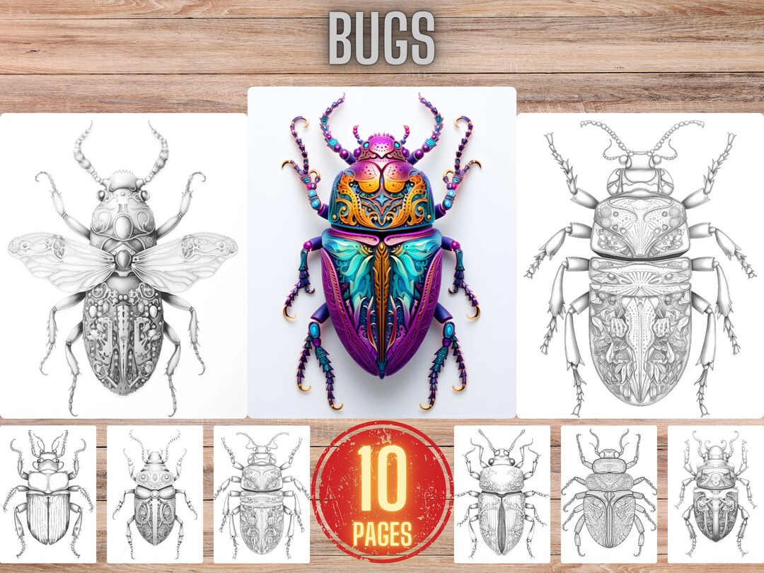 Bugs Coloring Pages | Nature-inspired Art | Stress Relief & Mindfulness ...
