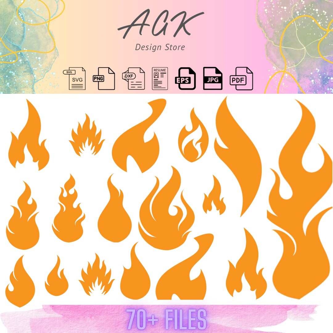 High-quality Fire SVG and Flame Clipart Cutting Files for Cricut and ...