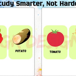 Vegetables Flashcards for Kids | Montessori Materials | Classroom Game ...