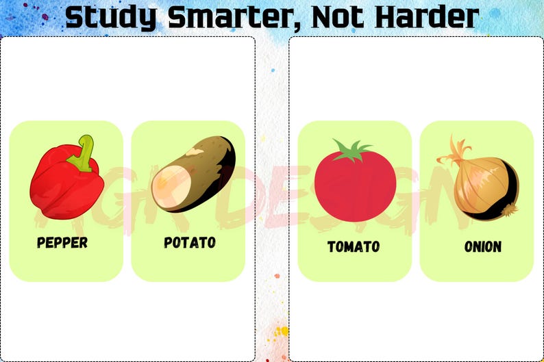 Vegetables Flashcards for Kids | Montessori Materials | Classroom Game ...