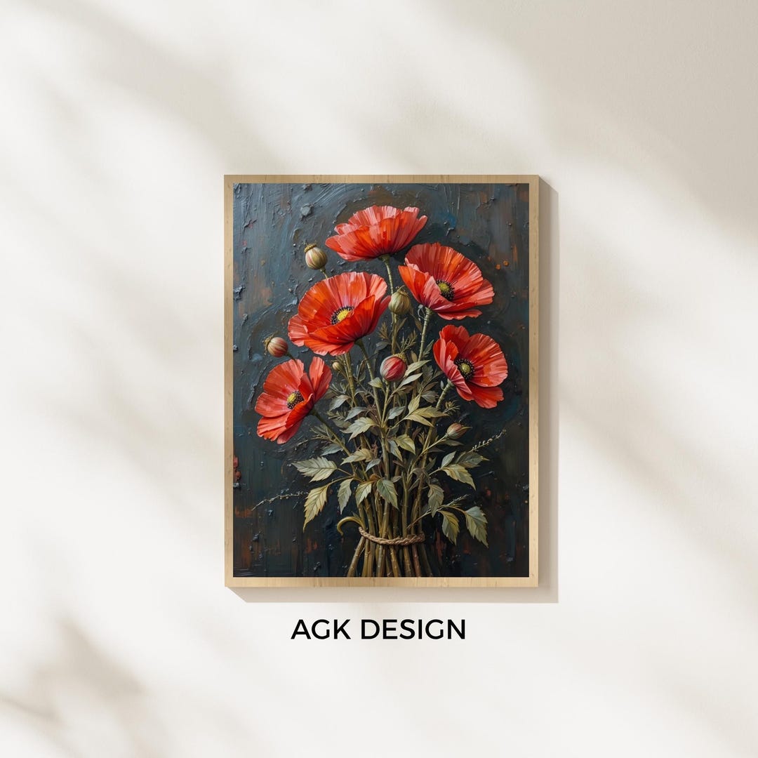 Poppy Flower Wall Art, Botanical Still Life Print - Etsy UK