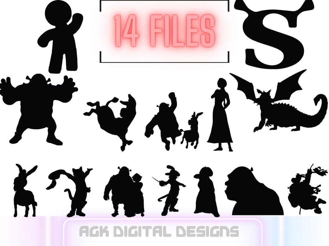 Fairy Tale Ogre SVG Bundle, 14 Files, Fantasy Silhouettes, Png, DXF ...