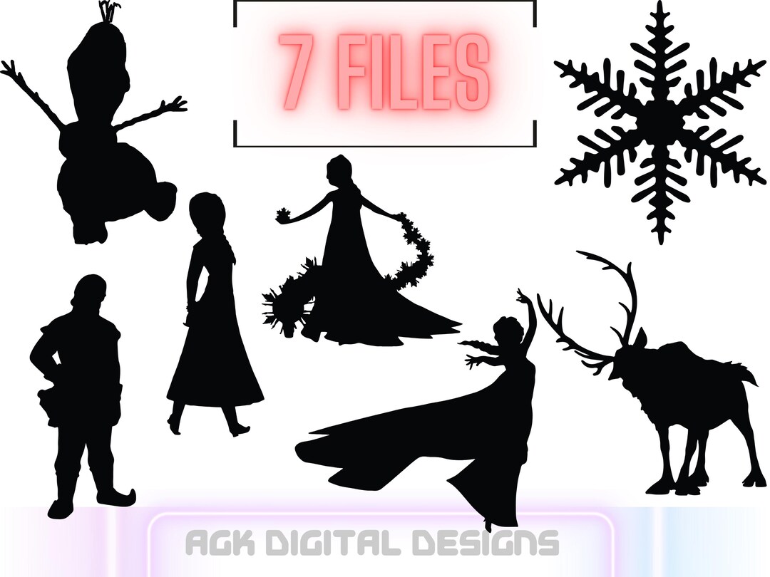 Snow Queen SVG Bundle, 7 Files, Ice Castle, Princess Silhouettes, DXF ...