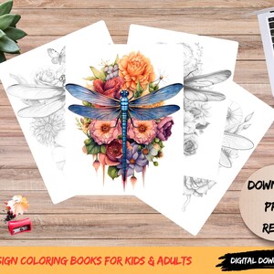 Dragonflies Coloring Pages | Nature-inspired Art for Adults | Stress ...