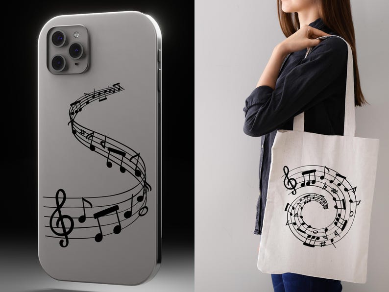 Musical Notes SVG Bundle, Music Symbols Clipart Png PDF DXF, Treble ...