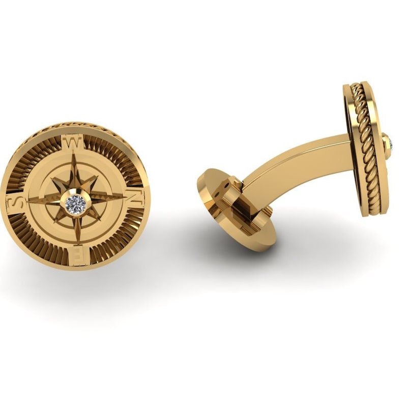 Cufflinks Silver Compass - Etsy