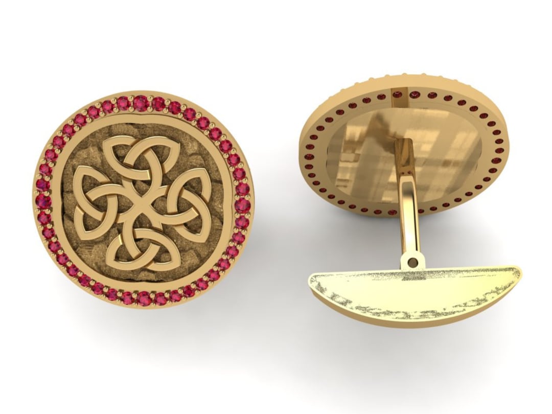 Ruby Cufflinks, 18KT Gold Plating, Closure Cufflinks, for Him, Handmade ...