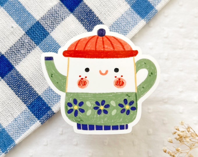 Happy Teapot | Tea Sticker, Tea Time, Vinyl Sticker, Cute Stickers, Tea ...