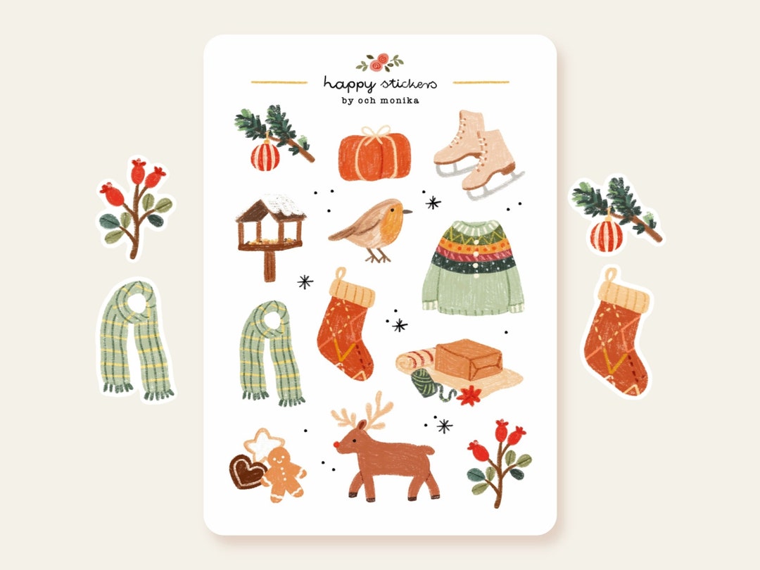 Cozy Winter - Stickers #9 | Hand-drawn Holiday Planner, Journal Art ...