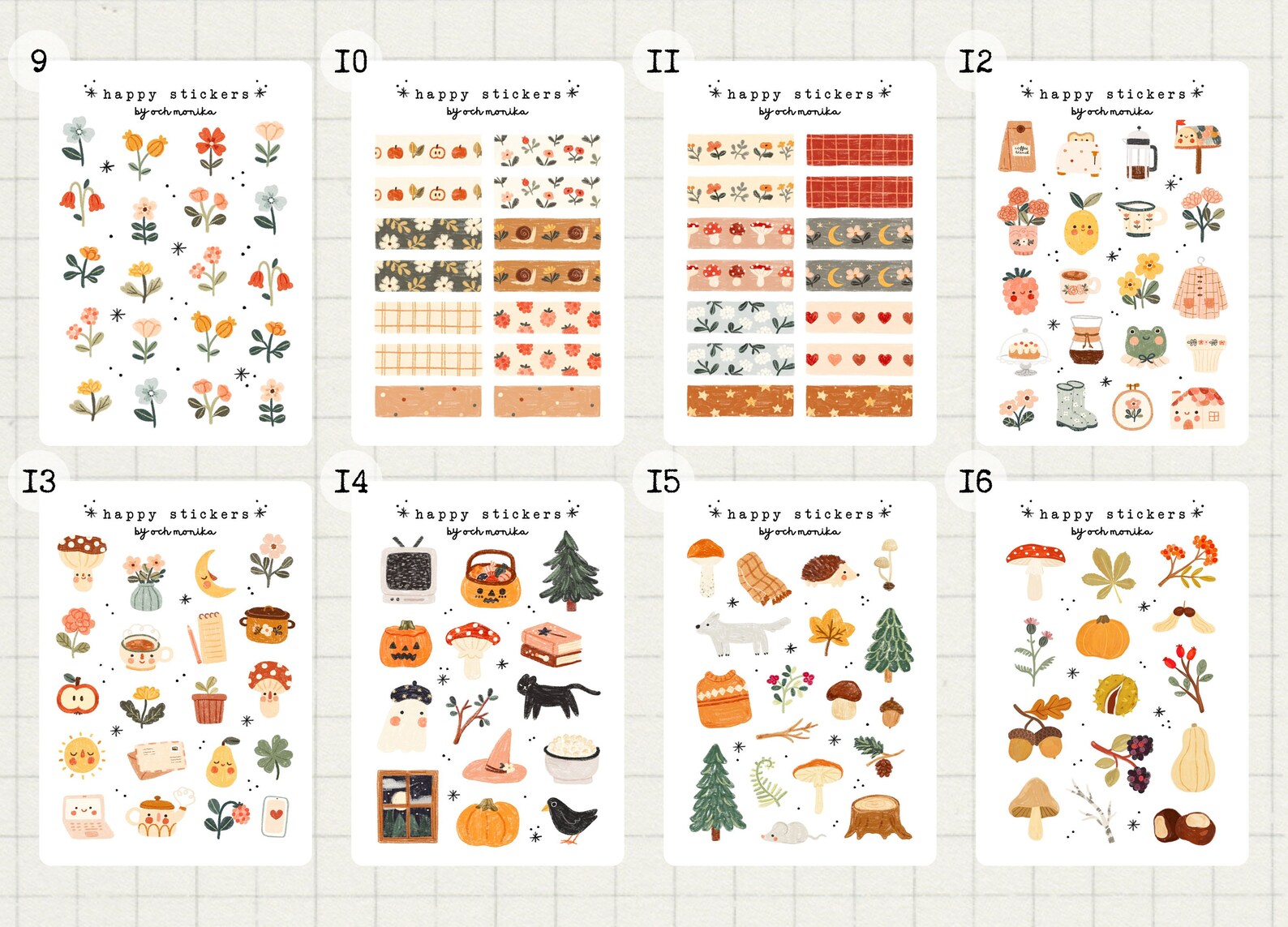 3 Matte Sticker Sheets Sticker Pack Sticker Bundle Cute - Etsy