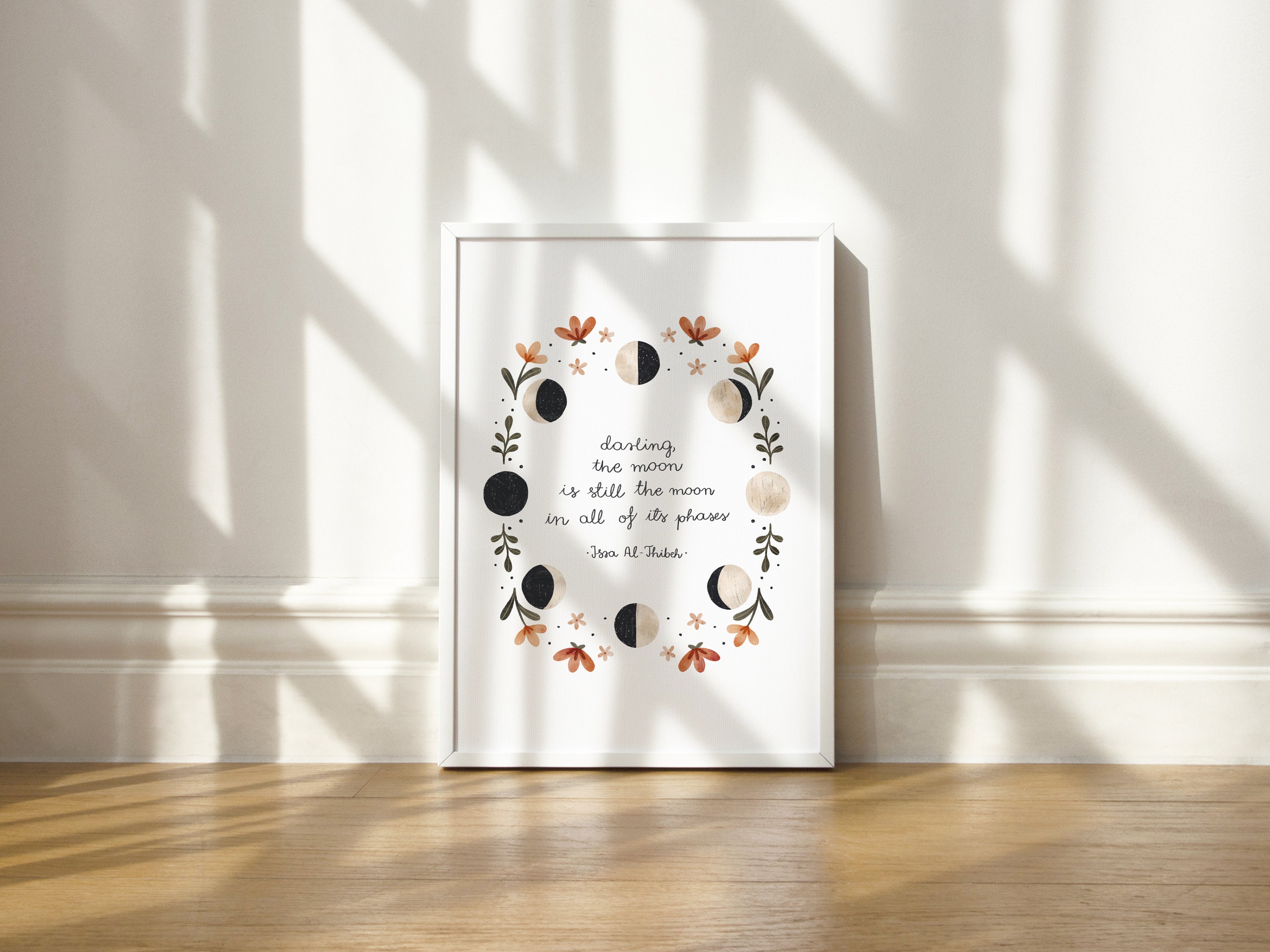 Phases of the Moon Art Print Moon Phases Poster Moon Quote - Etsy