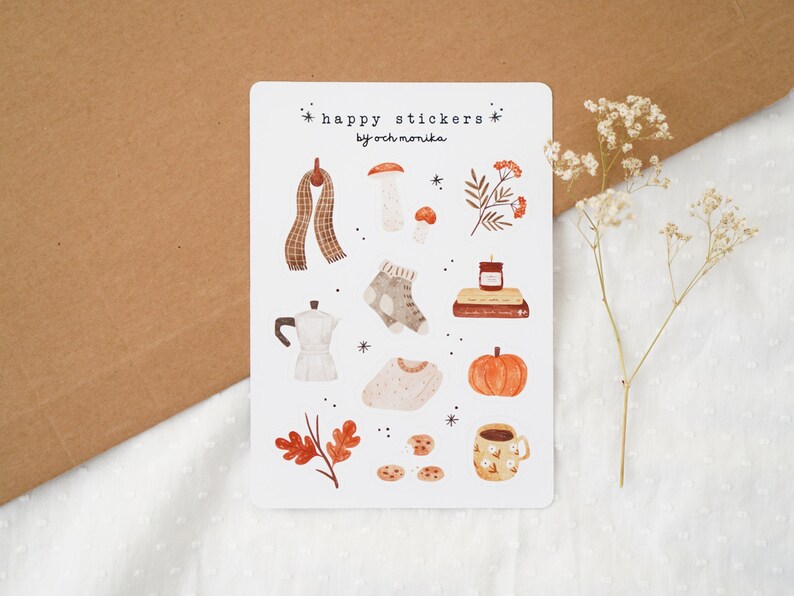 Sticker Sheet Fall Autumn Stickers Cute Stickers Fall - Etsy