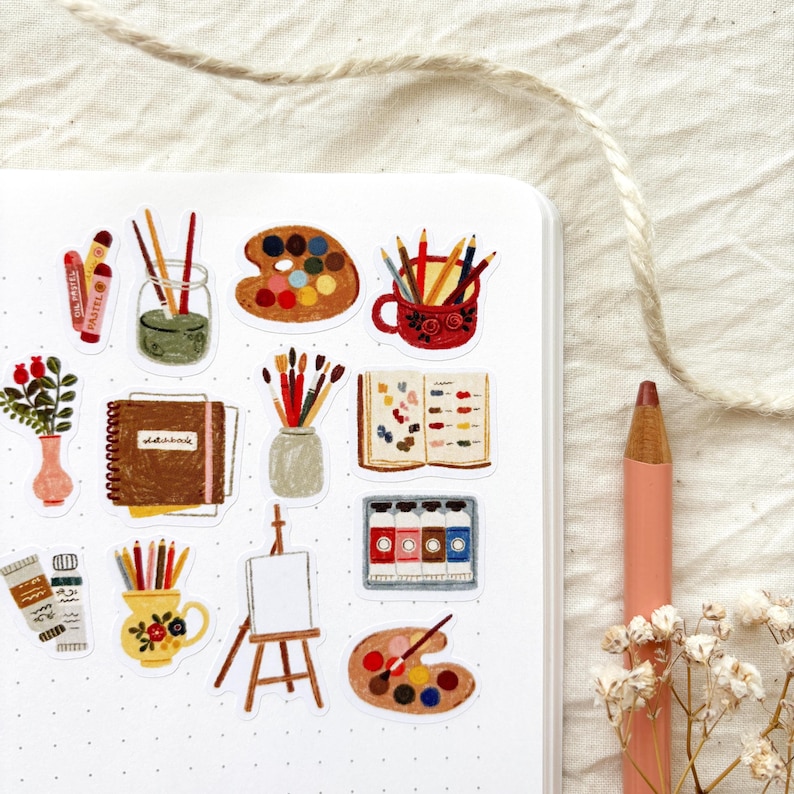 Artist's Corner - Stickers #65 | Matte Paper Sticker Sheet, A6 - Etsy