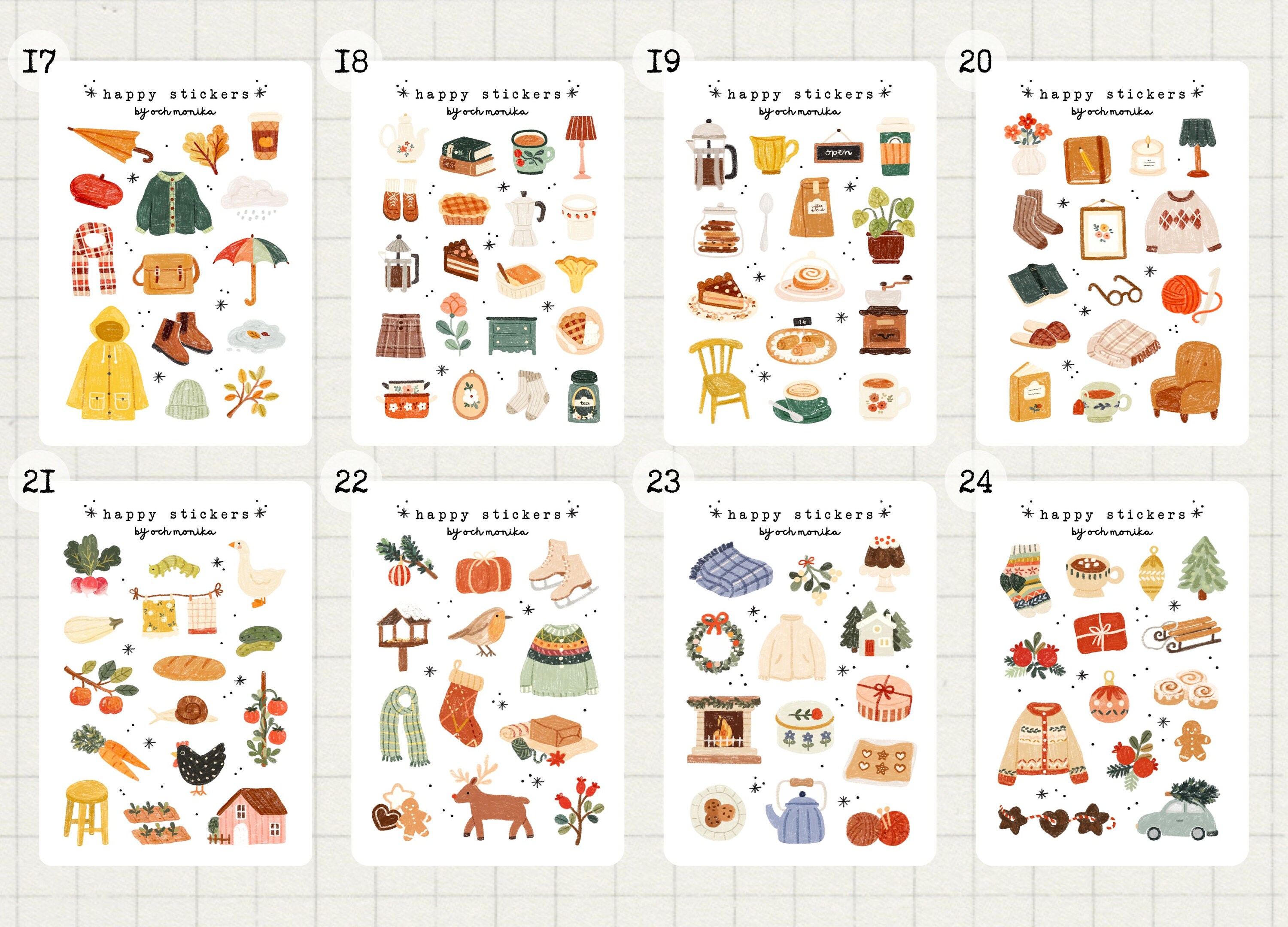 3 Matte Sticker Sheets Sticker Pack Sticker Bundle Cute - Etsy