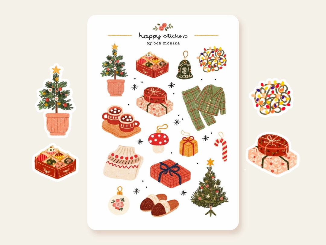 Christmas Tree - Stickers | Christmas Sticker Sheet, Holiday Planner ...