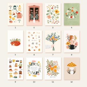 Postcards - Set of 3 | Mini Art Print Set, Card Bundle, Cute Cards, Art ...