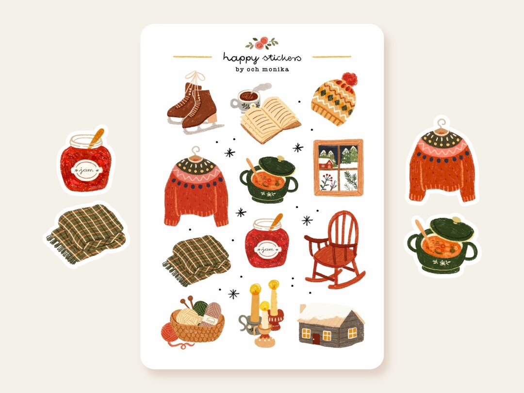 Slow Winter - Stickers | Winter Sticker Sheet, Holiday Planner Stickers ...
