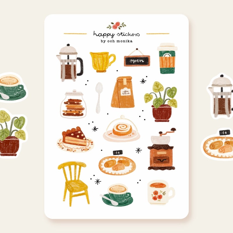 Cute Coffee Stickers - Etsy