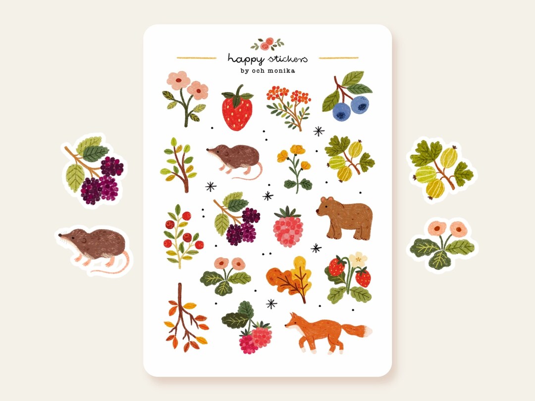 Berries - Stickers | Sticker Sheet, Animal Stickers, Cute Stickers ...