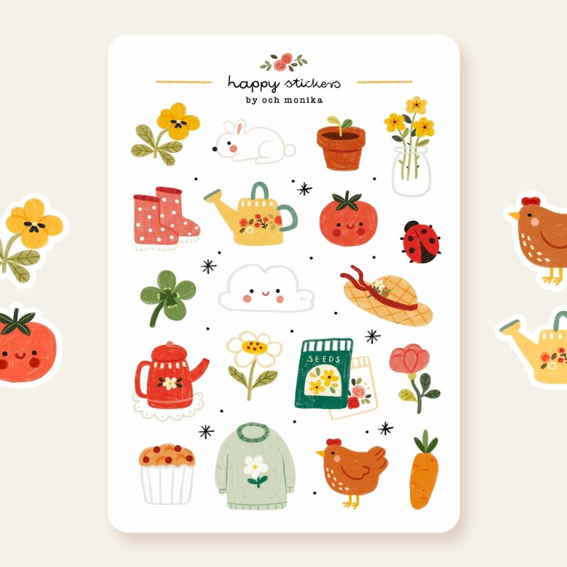 Spring Stickers - Etsy