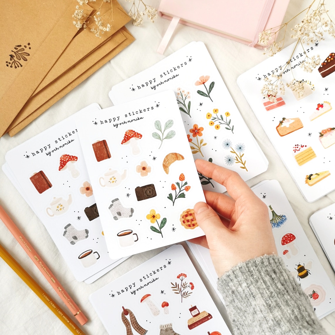 3 Matte Sticker Sheets Sticker Pack Sticker Bundle Cute - Etsy