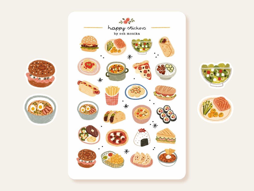 Dinner Time - Stickers | Cute Stickers, Planner Stickers, Bullet ...