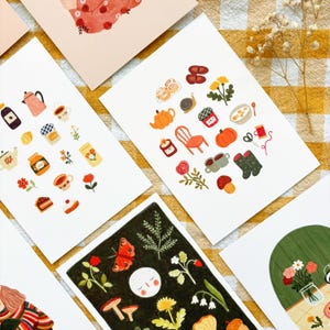 Postcards - Set of 3 | Mini Art Print Set, Card Bundle, Cute Cards, Art ...