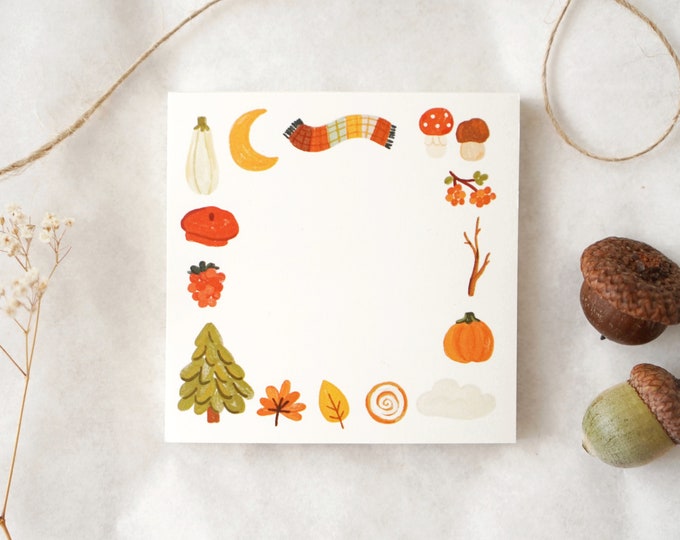 Autumn Memo Pad | Mini Notepad, 50 Tear-off Sheets, Cute Memo Pad, to ...